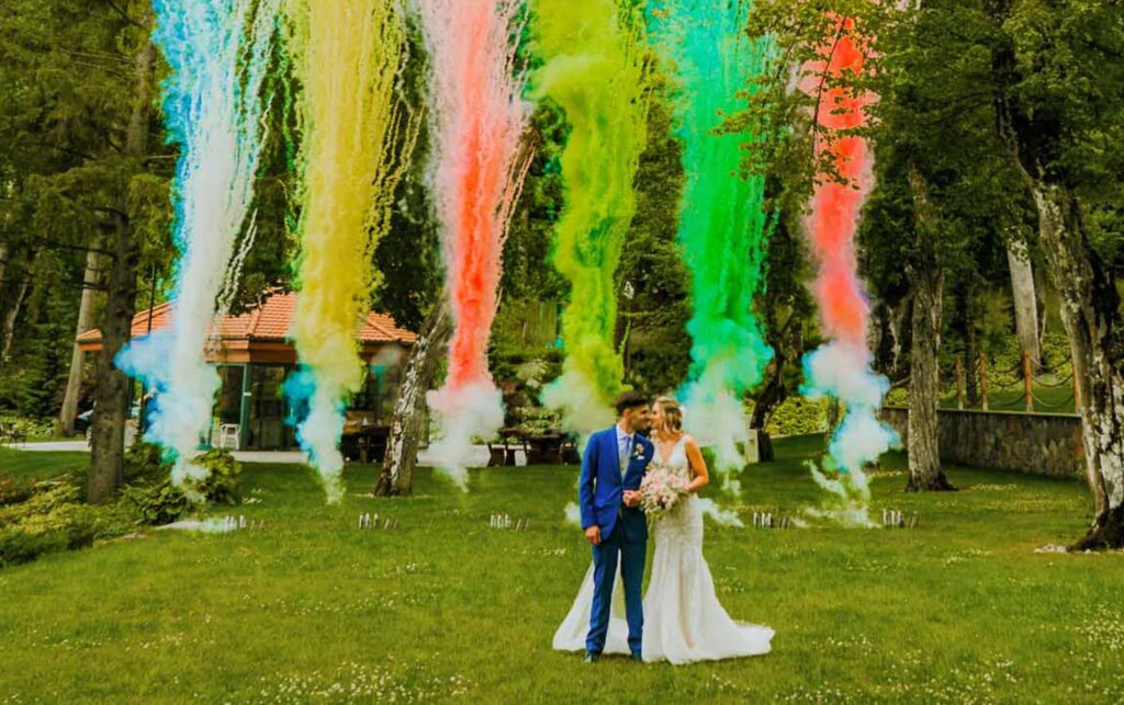 Dymy na wesele i ślub - color sky shot - wesele fajerwerki